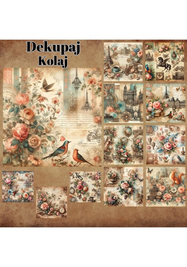 Dekupaj Kolaj Vintage 12 Adet Scrapbook Bullet Journal Mat Planlayıcı ...