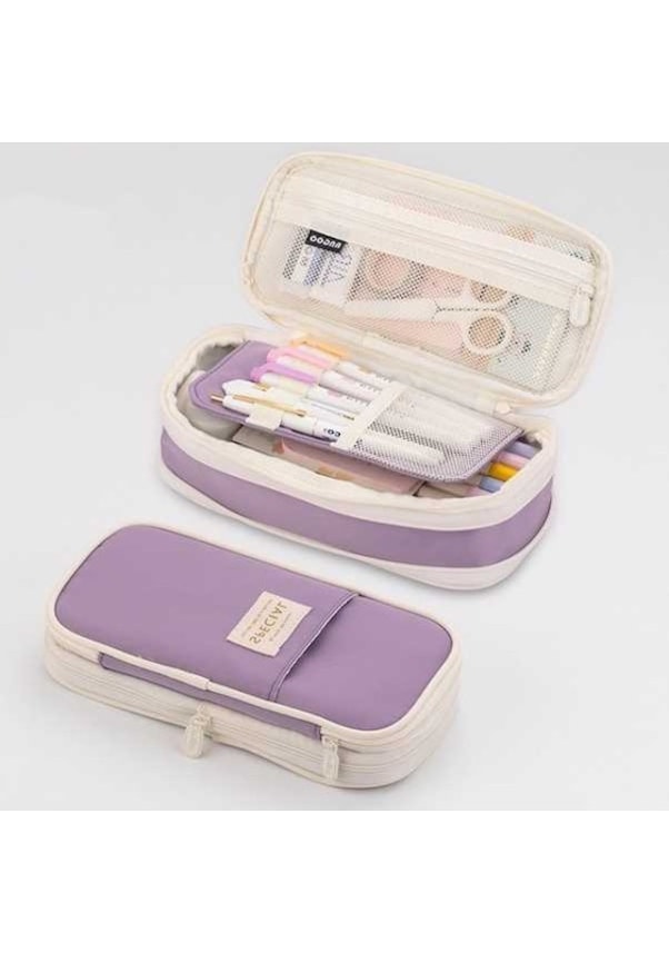 Luminousou Mor Macaron Kutusu Katmanlı Kapasiteli Kalem Gözlü Çok Çift ...