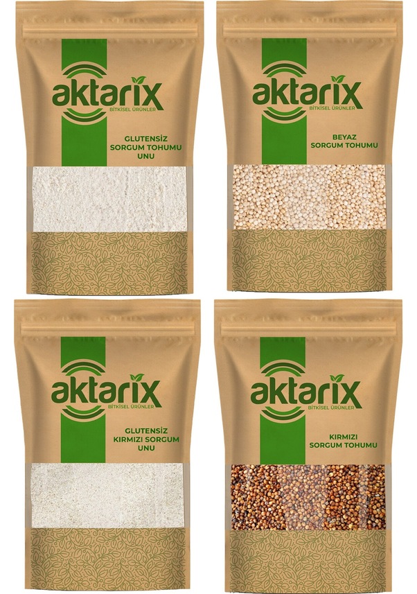 4'lü 500 'şer Gram Glutensiz Sorgum Paketi Beyaz Sorgum Tane Ve Un ...