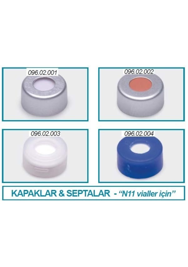 İSOLAB 096.02.001 crimp kapak + septa - silikon / PTFE - yarıksız ...