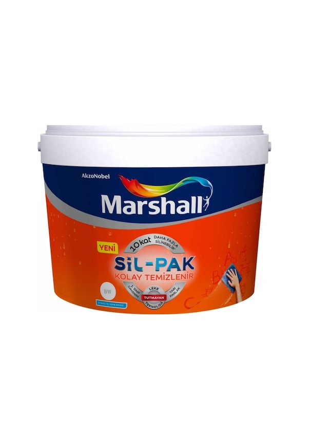 Marshall Sil-Pak Leke Tutmaz Silinebilir Duvar Boyası 15 Lt Zencefil ...