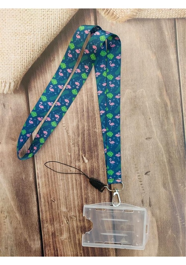 Flamingo Mavi Kart Askısı Yaka Kartı Boyun Askı İpi Telefon Askısı ...