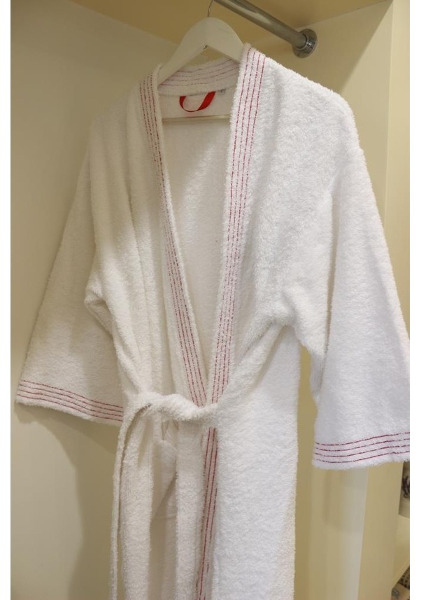 Bornoz Mayer Bukle Kimono Kuşaklı Nakışlı Ev Otel Banyo Bornozu L Beyaz ...