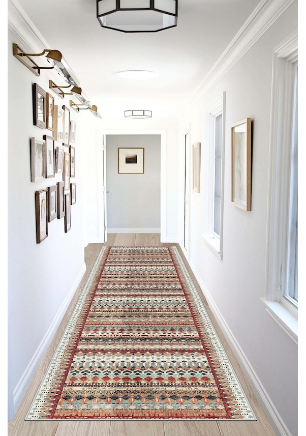 West Home Makinede Yıkanabilir Kaymaz Taban Leke Tutmaz Modern Kesme Yolluk Mutfak Yolluk Halı ...