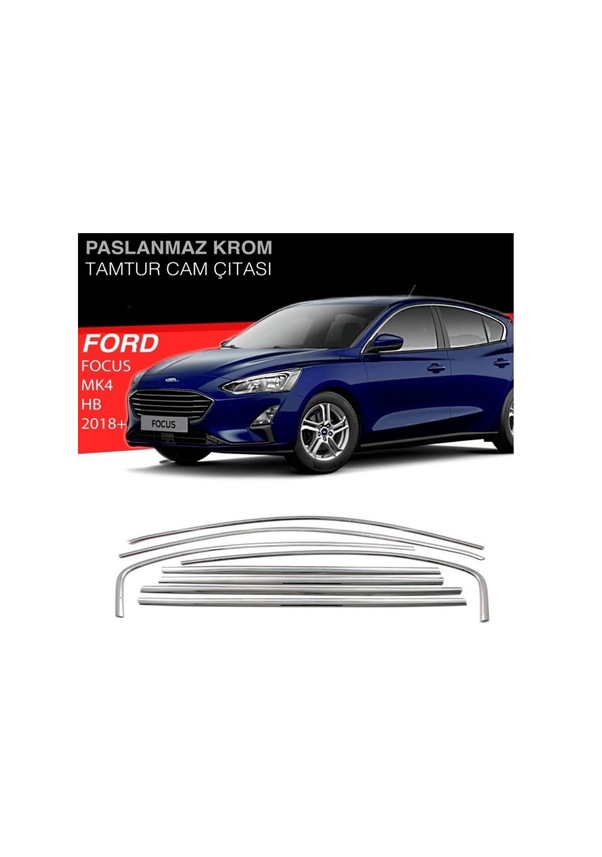 Ford Focus Mk4 Sd/hb 8 Parça Krom Cam Çerçeve Çıtası 2018+ Sonrası ...