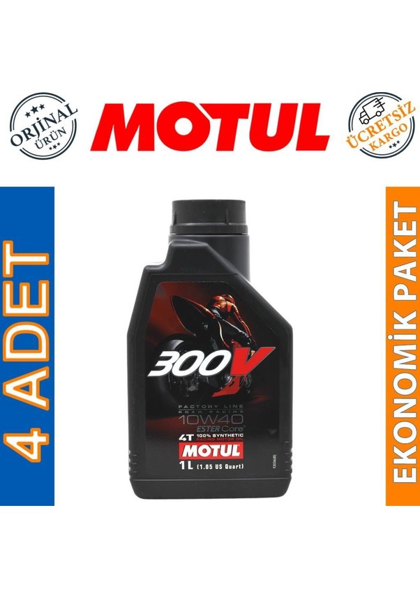 Motul 300V Fl 10W-40 4T 4 Zamanlı Motosiklet Motor Yağı 4 x 1 L Fiyatları ve Özellikleri