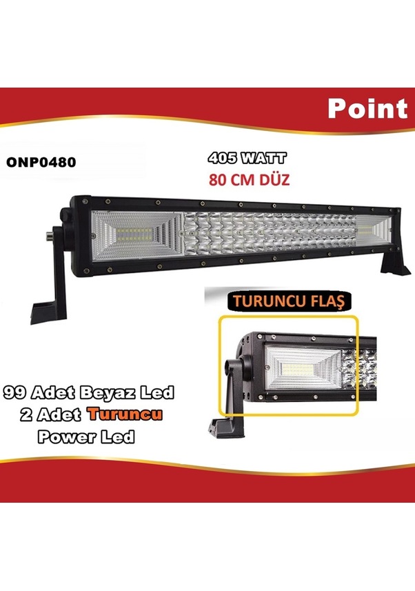 Off Road Led Bar Turuncu Flaşlı Düz 3 Sıra 80 Cm 99 Led 405 Wat (449777255) Fiyatları ve Özellikleri