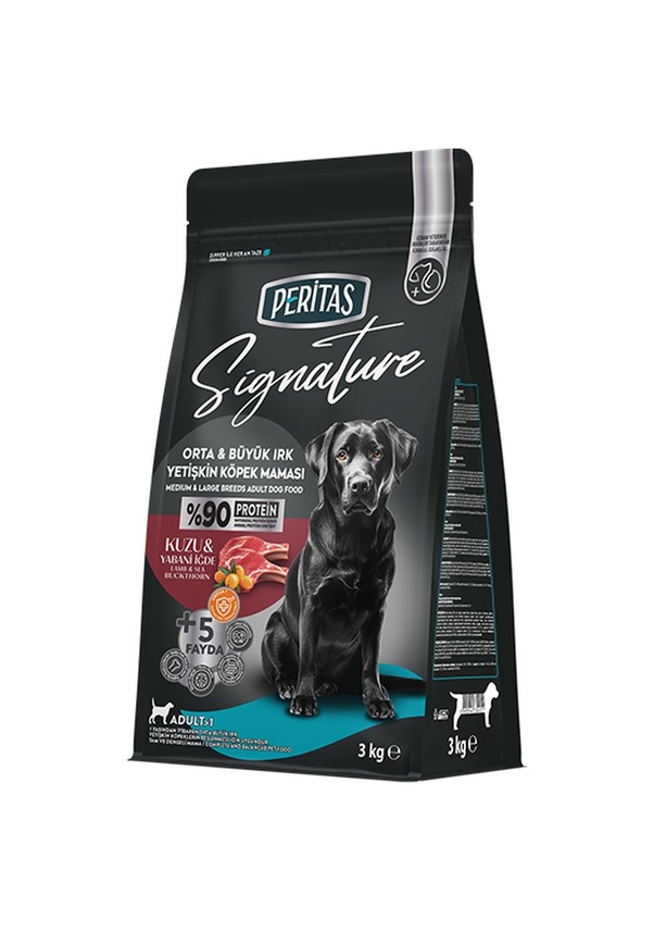Peritas Signature Kuzulu Orta ve Büyük Irk Yetişkin Köpek Maması 3 KG ...