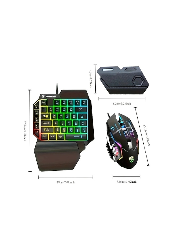Challenger 4ü1 Kombinasyon Paketi Tek Elle Oyun Klavye Mouse Seti 35 ...