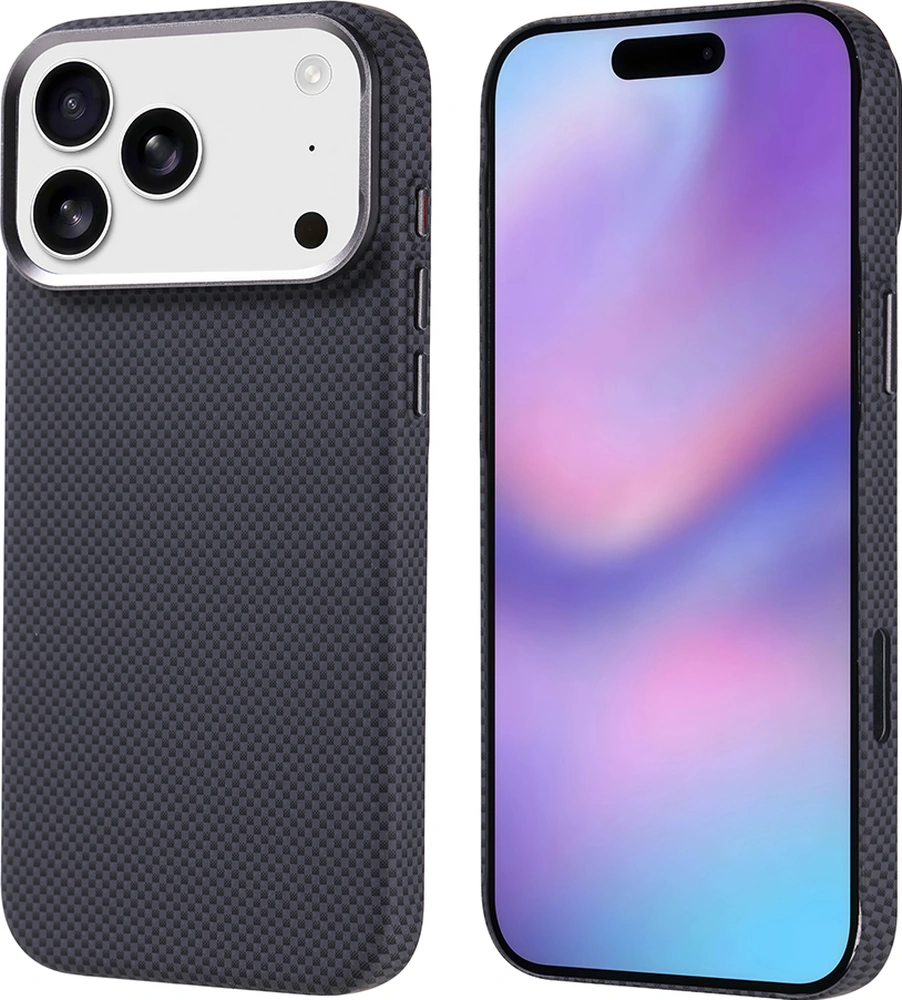 İphone 17 Pro Max Kılıf Kablosuz Şarj Özellikli Karbon Fiber Görünümlü Nekst Kapak Siyah ...