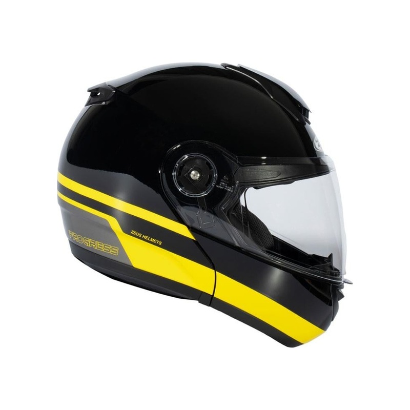 Zeus Zs-3050 Be6 Black Yellow Çene Açılır Motosiklet Kaskı L
