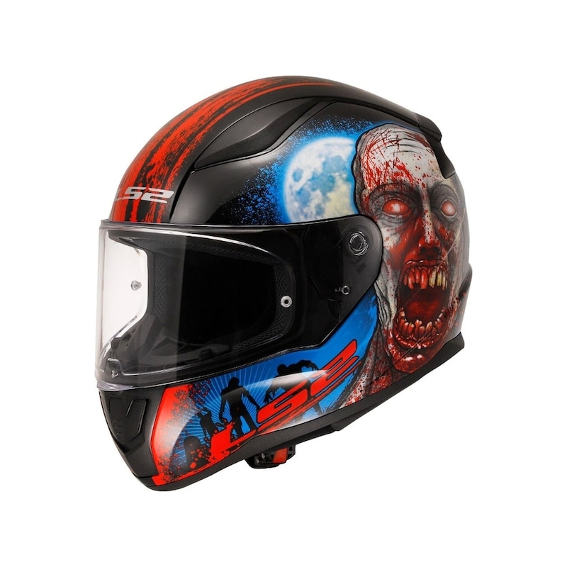 Ls2 Rapid 2 Zombie Kapalı Motoiklet Kask Kırmızı - Siyah Xl