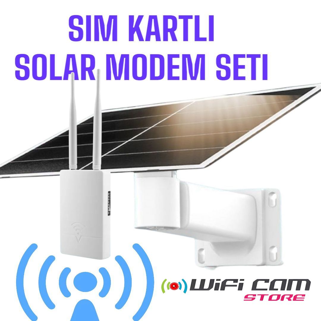 Solar Enerjili 4G Dış Mekan WIFI Modem Seti Sim Kart İle Kullanım
