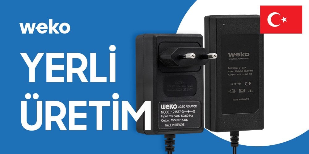 WEKO 24 VOLT - 1 AMPER 5.5*2.5 UÇLU PLASTİK KASA PRİZ TİP ADAPTÖR ...