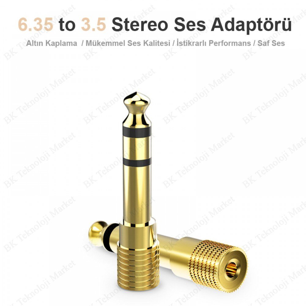 Yüksek Kalite 6.35 Erkek To 3.5 Dişi Stereo Ses Adaptörü Çevirici ...