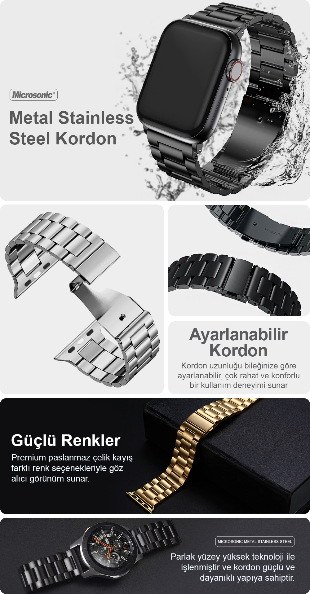 Microsonic Huawei Watch Gt 3 Pro 46mm Titanyum Metal Stainless Steel ...