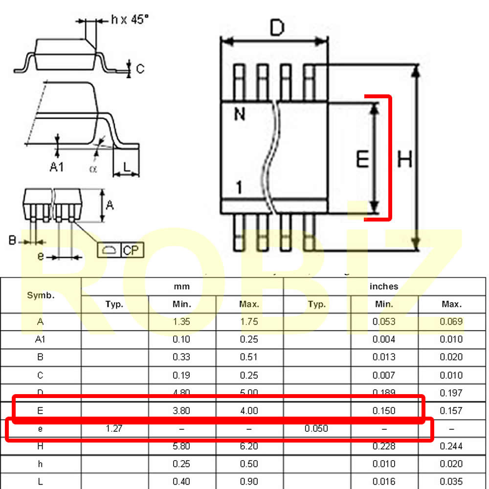 150 Mil ve 200 Mil Smd Soic8 Sop8 SO8 to Dip8 Yaylı Soket Adaptör ...