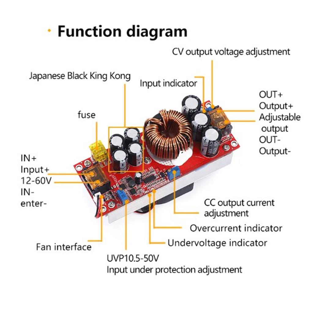 1800w 40a Dc-dc Step Up Voltaj Yükseltici Boost Converter Regülatör 12-80v Fiyatları ve Özellikleri