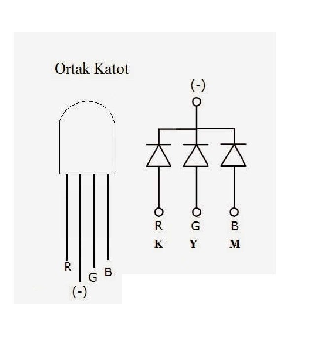 5 Adet - Rgb Led 5Mm Şeffaf Katot 4 Bacaklı Katod Arduino ...