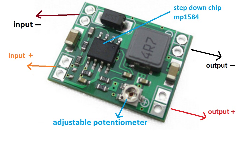 Robotiko-Mp1584 3A Ayarlanabilir Voltaj Düşürücü , Gerilim Düşürücü ...