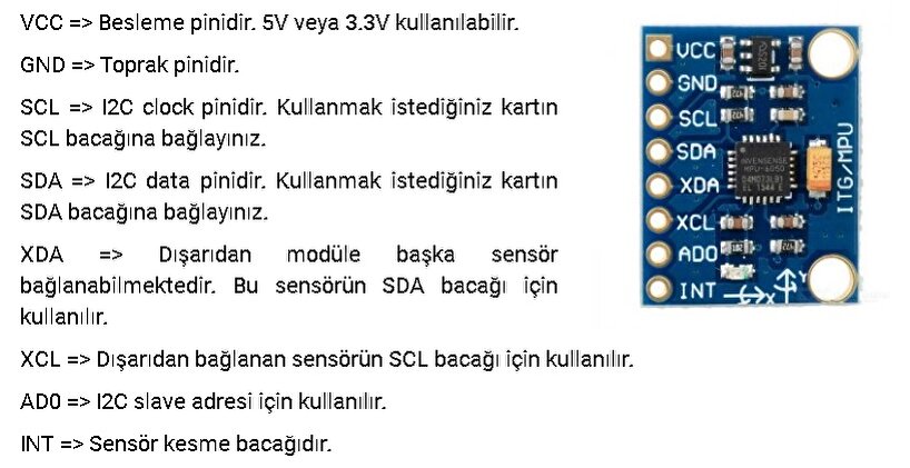Arduıno Mpu6050 6 Eksen İvme Ve Sensör Modülü Gyro Fiyatları ve Özellikleri