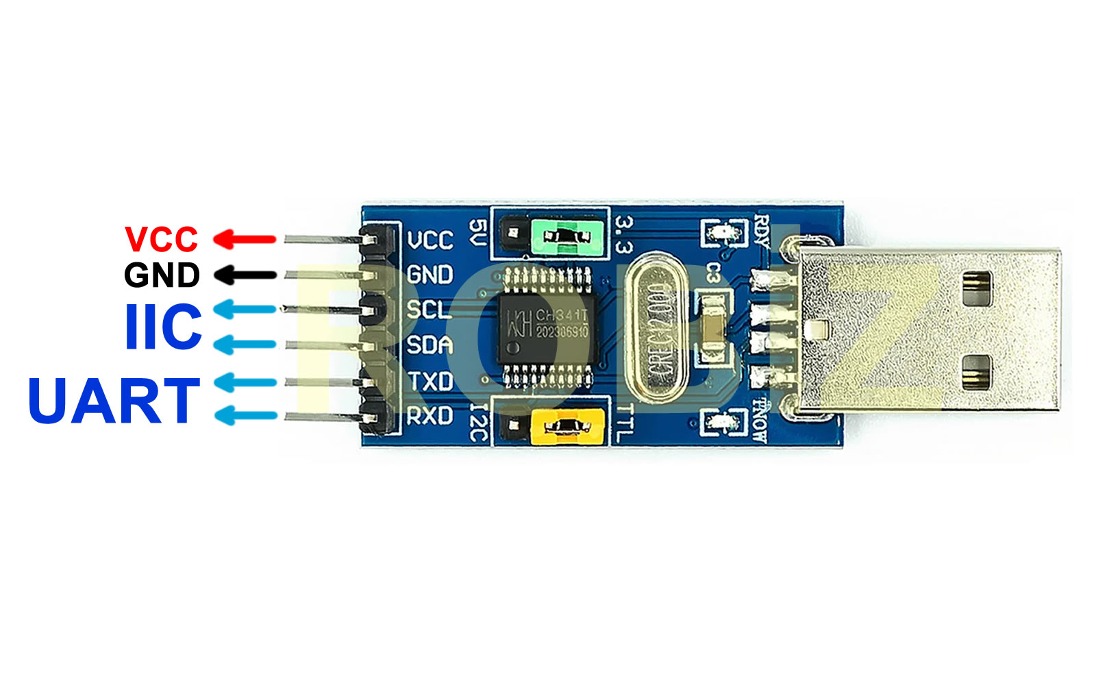 Ch341t Usb To Ttl Iıc Uart Çevirici Modül I2c Seri Port Haberleşme ...