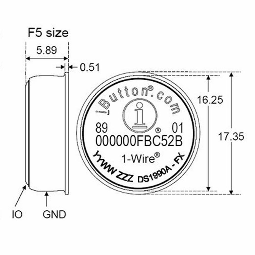 Ds1990a İbutton Tag Ds1990 F5 Etiket Anahtar Güvenlik Akbil Personel Takip Kapı Giriş Kontrol