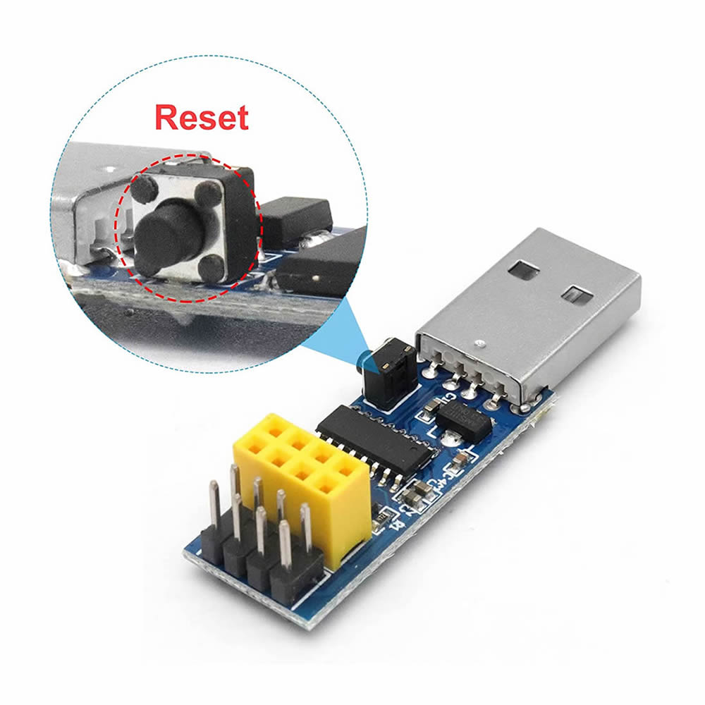 ESP-01 CH340 Usb Bağlantı Adaptörü Reset Butonlu Esp01 Esp8266 Es ...