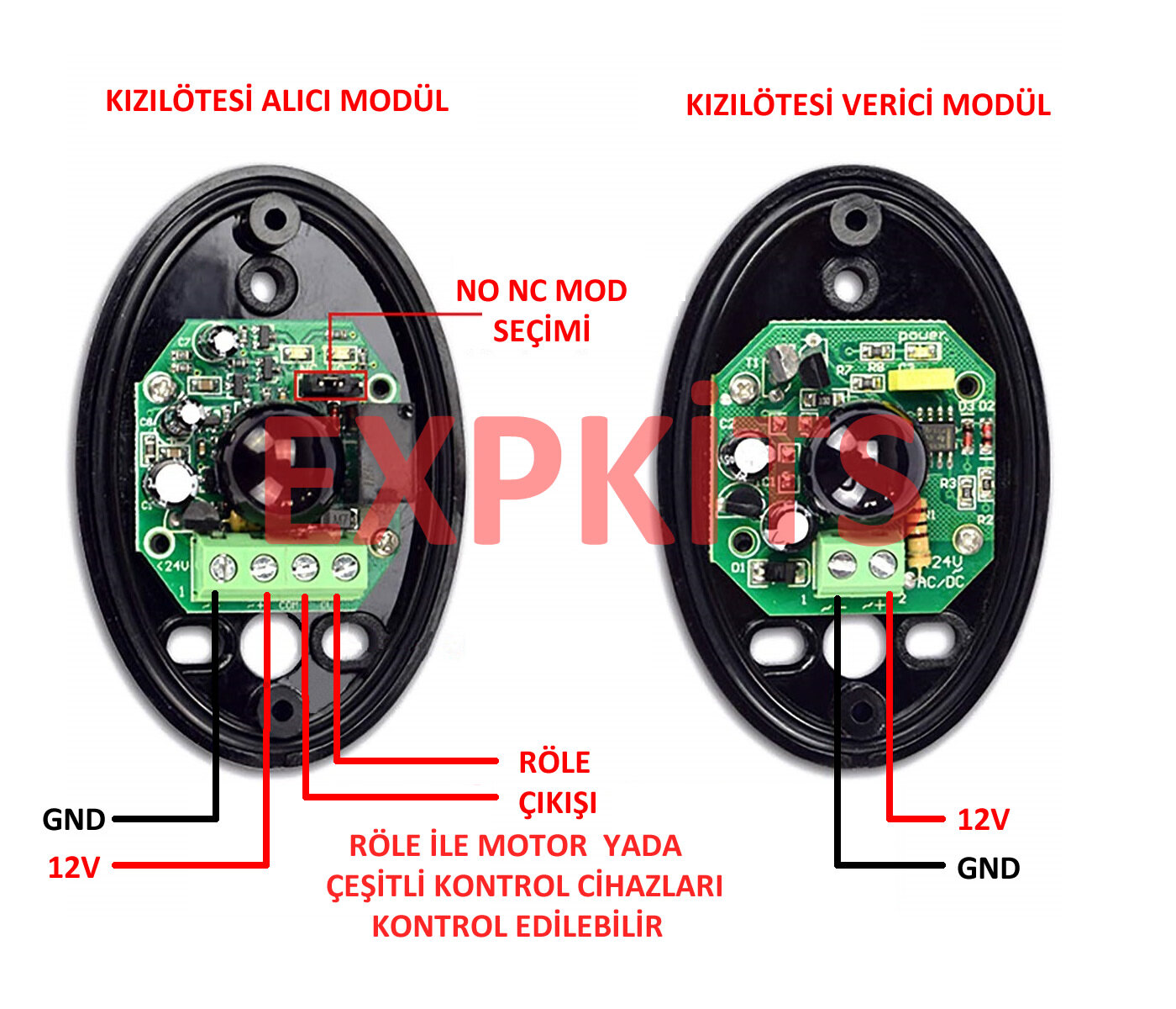 İnfrared Beam Sensörü - Fotosel Park Emniyet Bariyer Engel Kapı ...