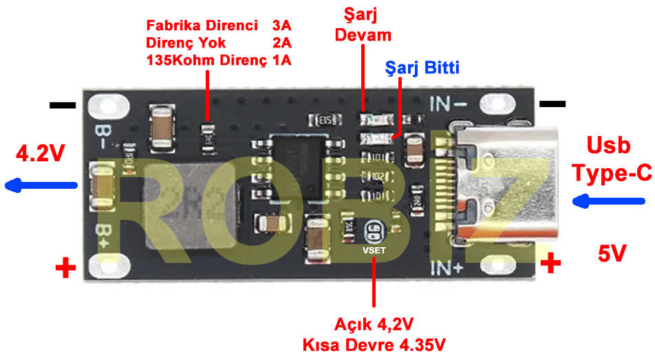 IP2312 4.2 V 3A Lityum Pil Yüksek Akımlı Şarj Devresi Tek Hücreli ...
