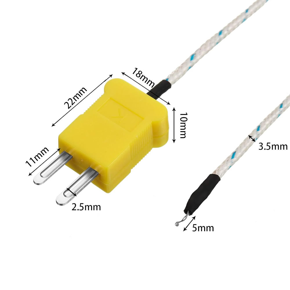 K-Type TP-01 Thermocouple Sıcaklık Isı Sensör 1 M Prob Rtd Isıtıcı ...
