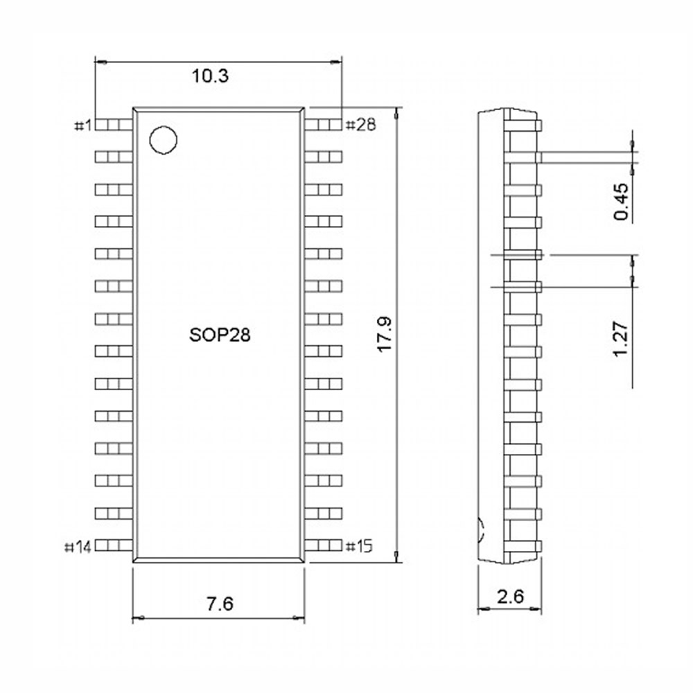Sop28 SO28 to DIP28 Yaylı Adaptör Soket Eeprom Flash Programlayıcı ...