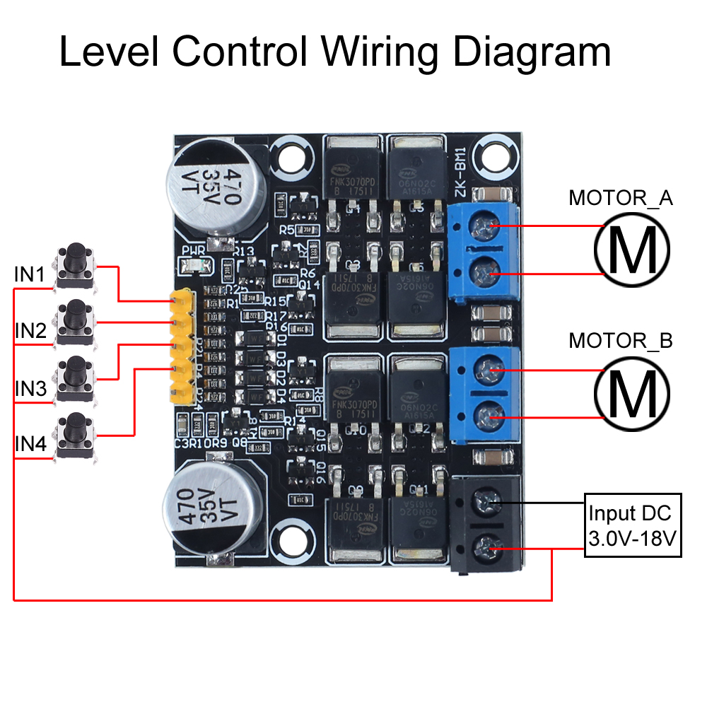 Zk-bm1 10a 3-18v Dc Pwm Çift Motor Sürücü Fiyatları ve Özellikleri
