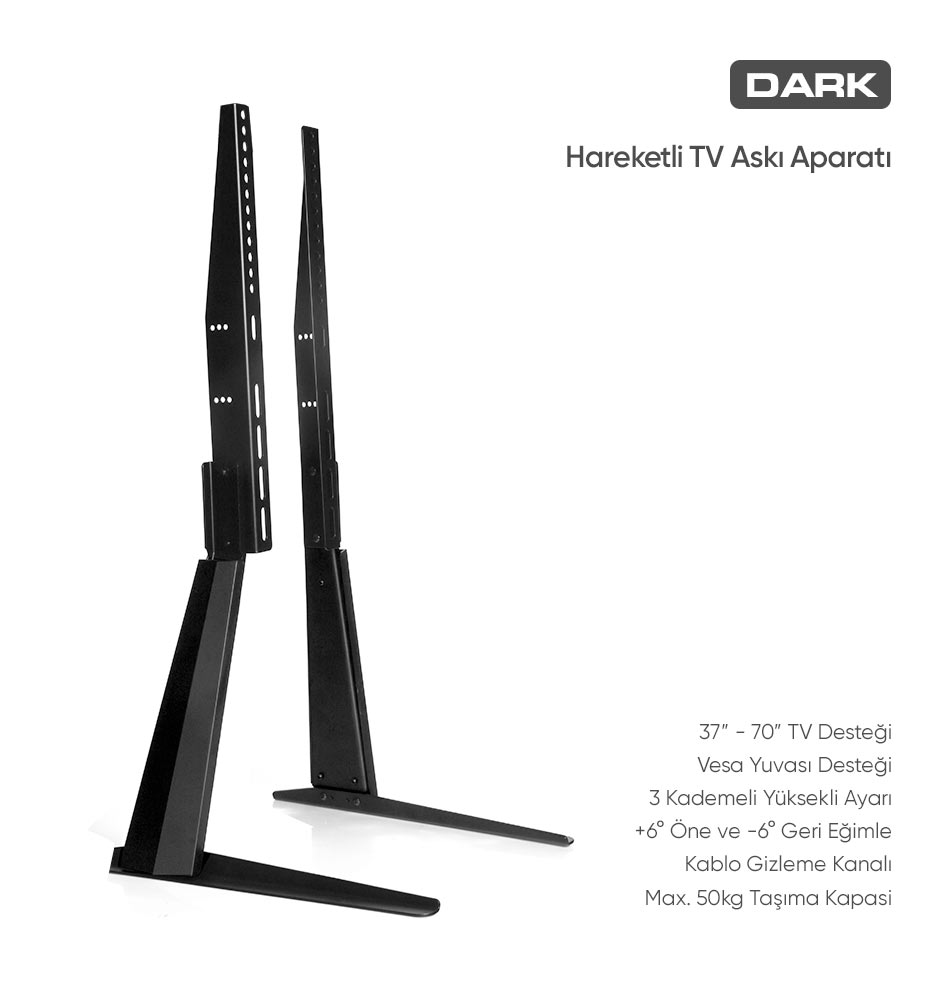 Dark VT50 32" - 70" Uyumlu 50 KG Taşıma Kapasiteli TV Ayağı Fiyatları ...