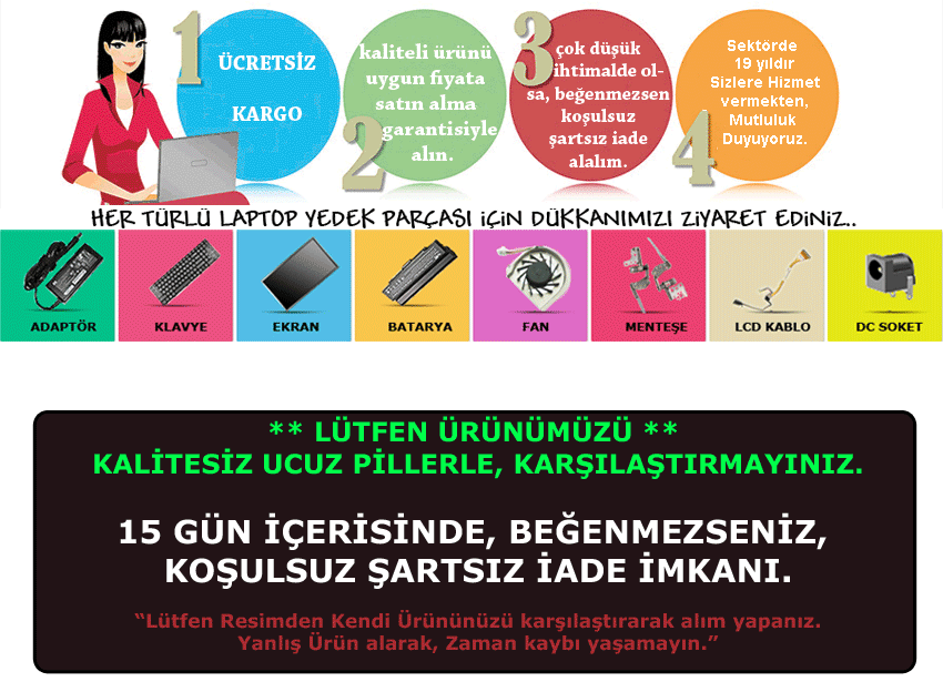 Dell Latitude 7480 Model P73g, 73g001 Uyumlu Pil 3 Cell Model-1 ...