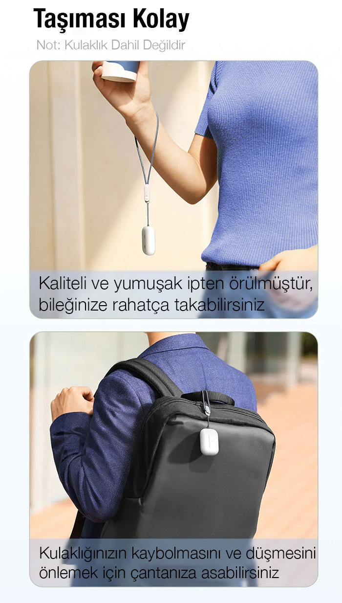 Baseus Kablosuz Tws Kulaklık Bileklik El Taşıma İpi, Airpods, Galaxy ...
