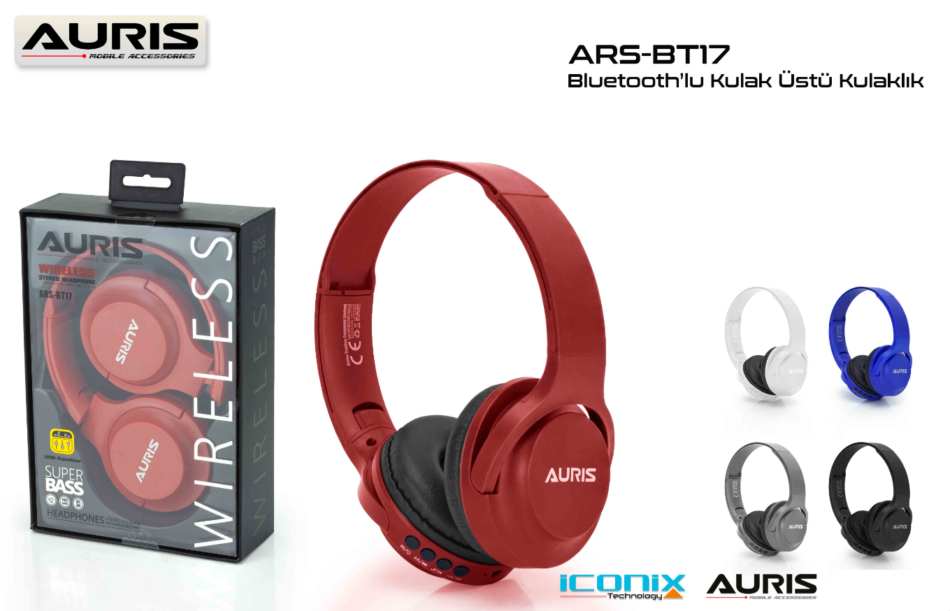 Auris BT17 Stereo Bluetooth Kulak Üstü Kulaklık Siyah Fiyatları ve ...