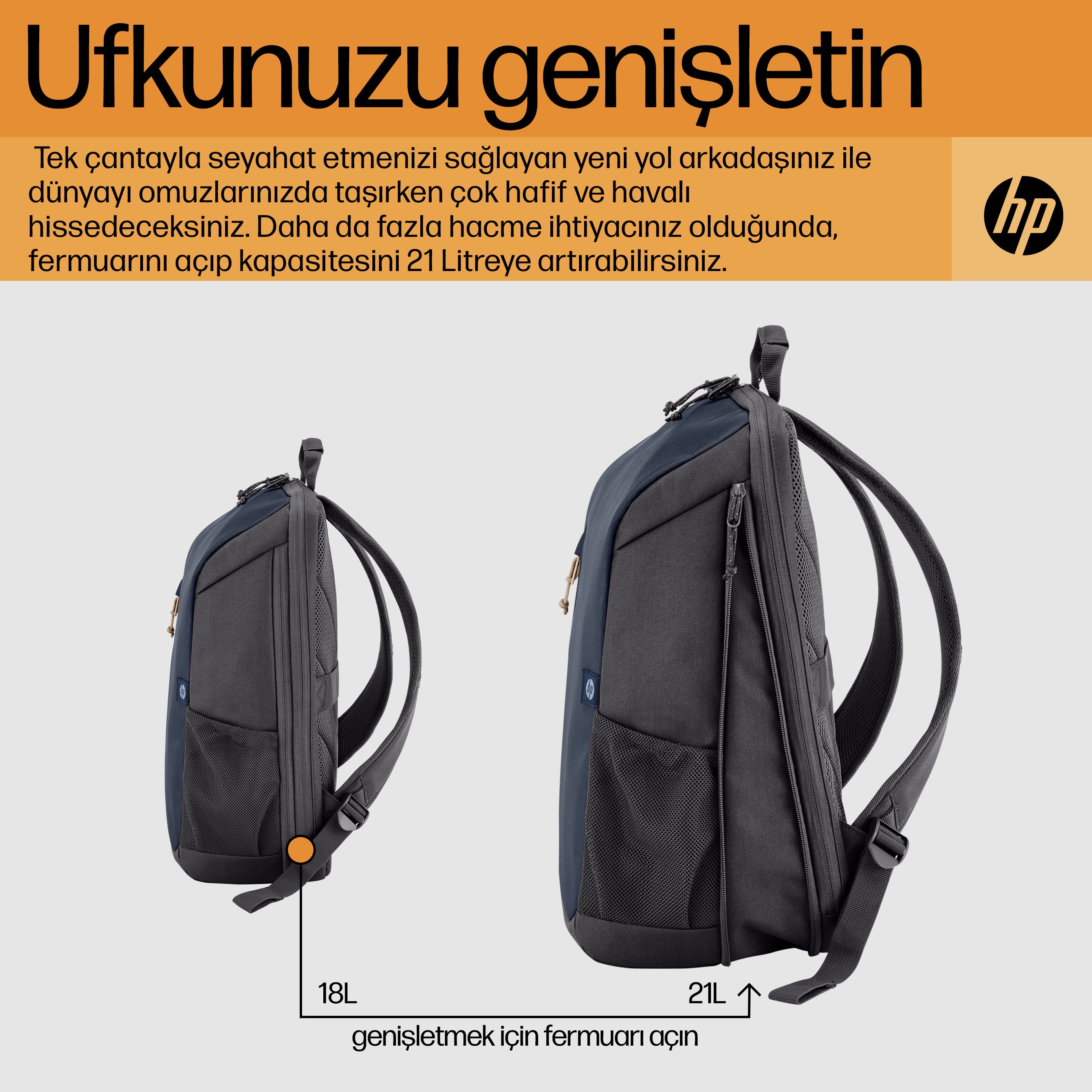 HP 6B8U6AA Travel 15.6" Bilgisayar Sırt Çantası Demir Grisi Fiyatları ...