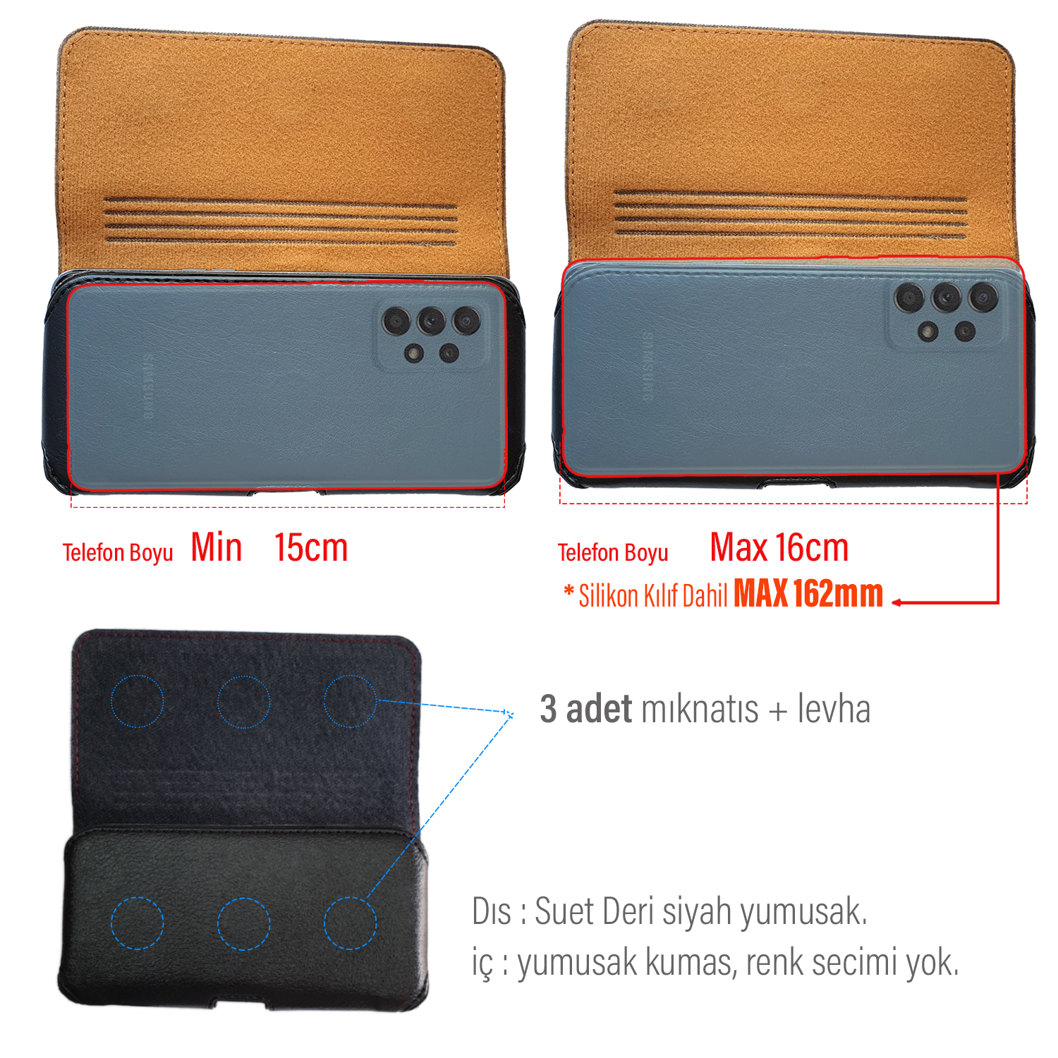 Huawei Nova 11 Kemer Kılıfı Bele Takılan Kemer Kılıf Yan 17cm 17cm YAN ...