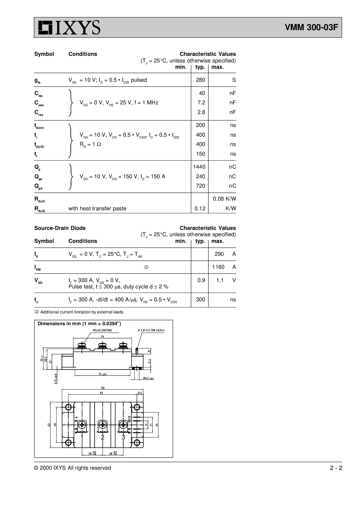 Vmm300-03F 300A 300V Çift Mosfet Transistör Modülü Fiyatları ve Özellikleri