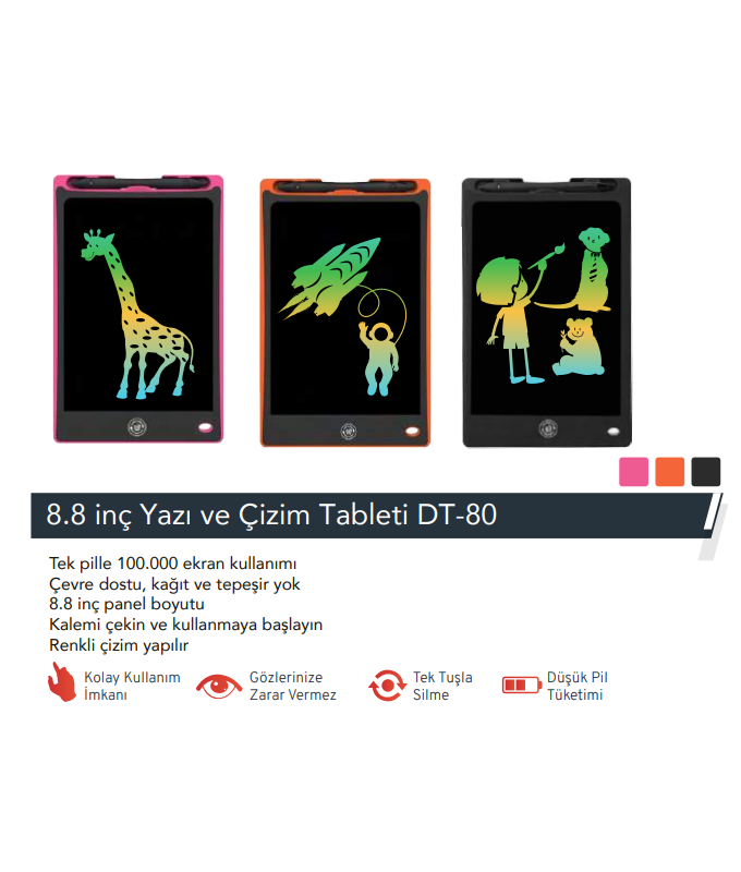 Ithink 8.8" Dijital Çoçuk ve Yetişkin Yazı ve Çizim Tableti Siyah ...