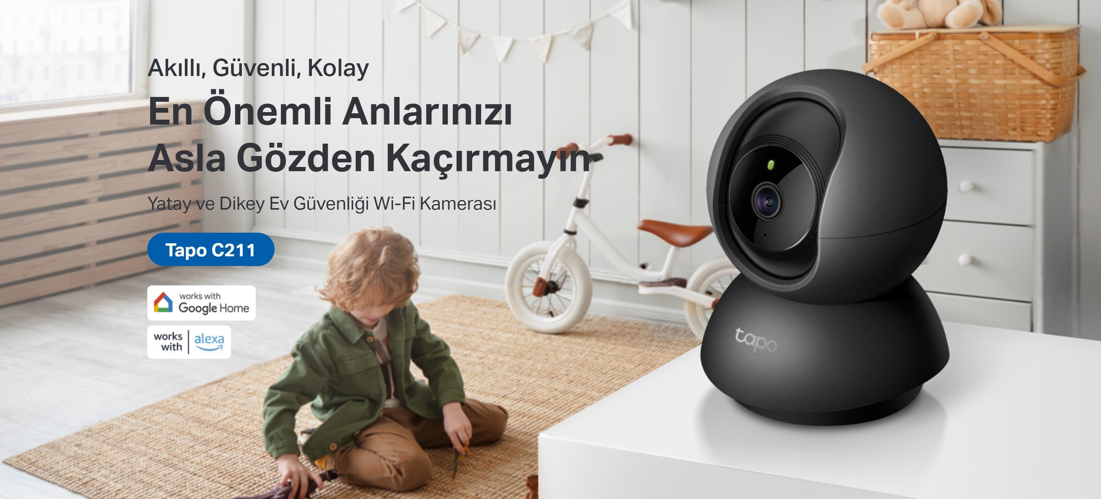 TP-Link Tapo C211 2K 3 MP Yatay ve Dikey Wi-Fi Ev Güvenlik Kamerası ...