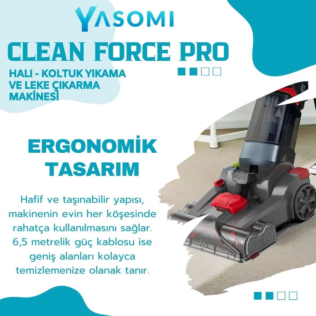 Yasomi Clean Force Pro Dikey Halı-Koltuk Yıkama ve Leke Çıkarma ...