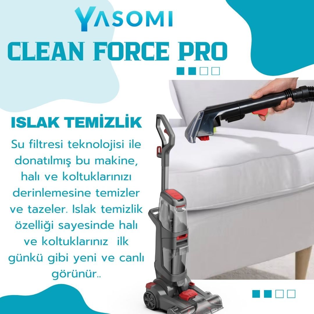 Yasomi Clean Force Pro Dikey Halı-Koltuk Yıkama ve Leke Çıkarma ...