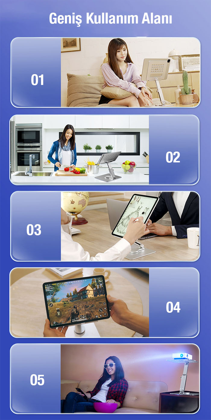 Ally H06 360 Dönebilen Yükseklik Ayarlı Masa Üstü Tablet Standı Fiyatları ve Özellikleri