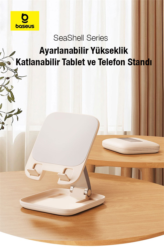 Baseus Seashell Ayarlanabilir Yükseklik Katlanabilir Tablet Standı ...