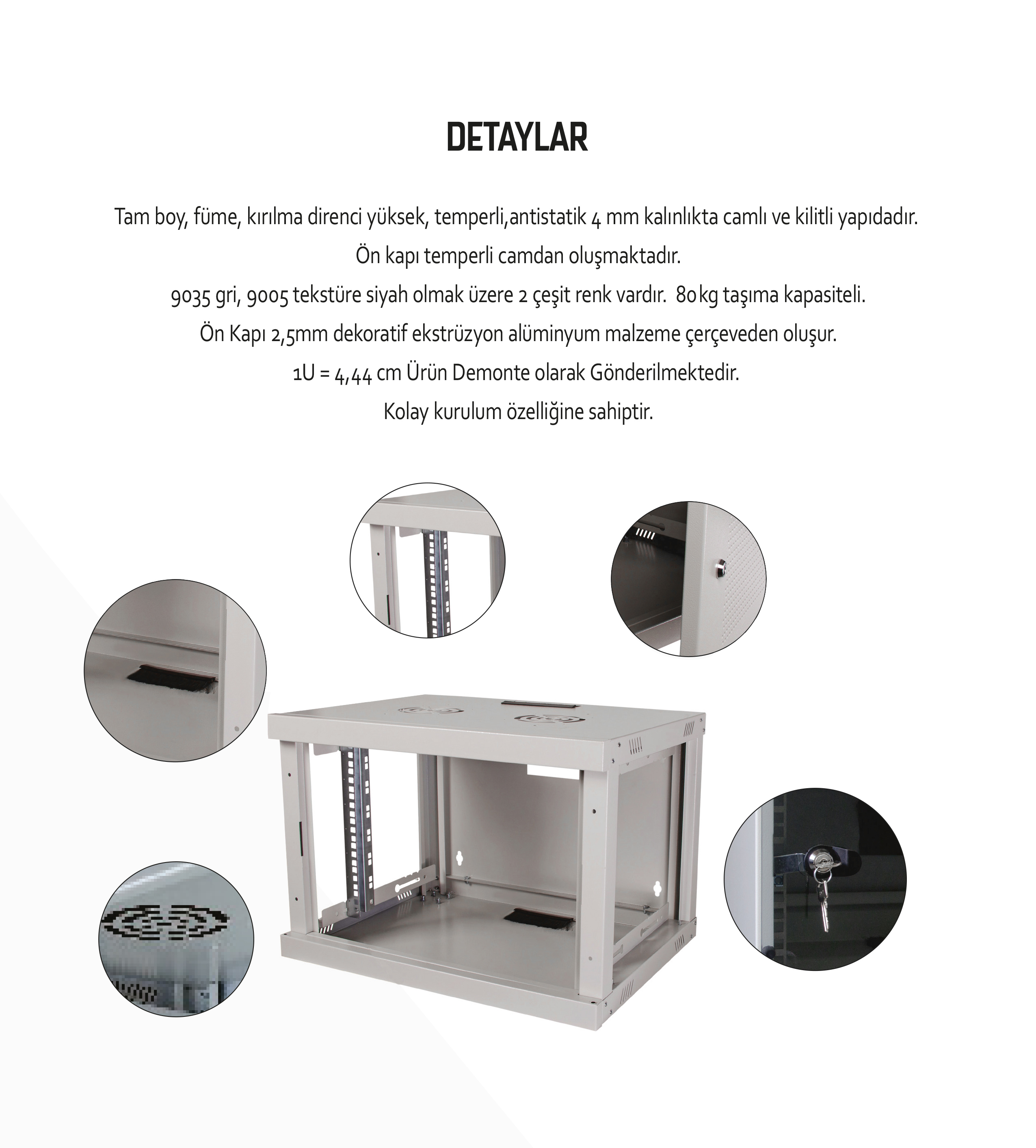 12U 600X600 19" Inç Duvar Tipi Pro Rack Kabin Teknoline Fiyatları ve ...