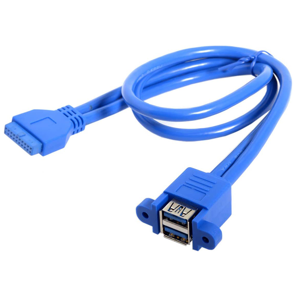 20 Pin USB 3.0 Dişi to 2x USB 3.0 Anakart Panel Tipi Kablo - 50cm ...