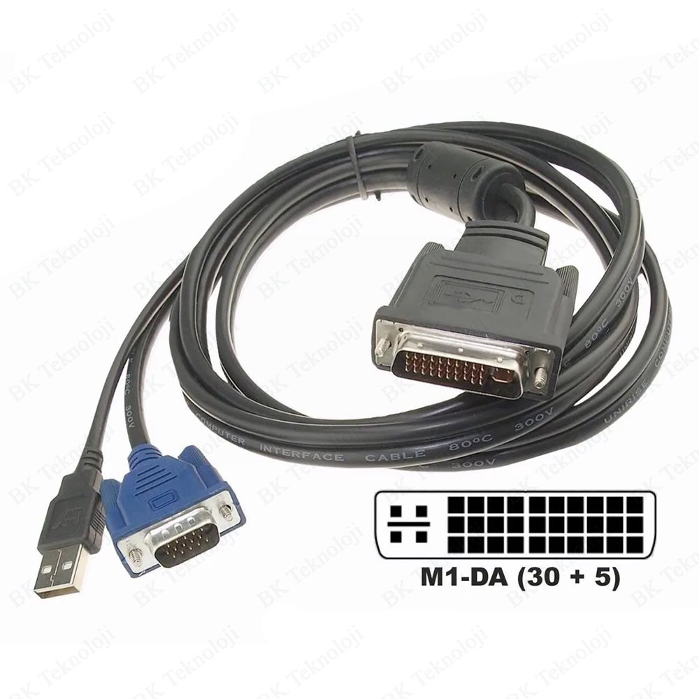 Dvi M1-Da 30+5 Pin To 15Pin Vga + Usb Projeksiyon Kablosu Fiyatları ve ...