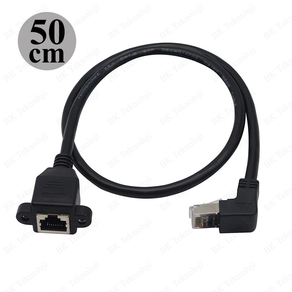 Panel Montaj Rj45 Erkek - Dişi 90 Derece Açılı Uzatma Lan Kablosu ...